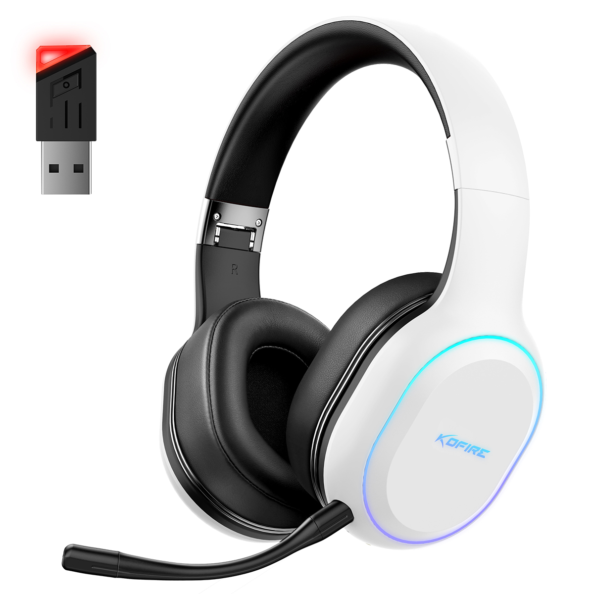 Kofire UG05 Wireless Gaming Headset, Bluetooth Gaming Headphones- White ...